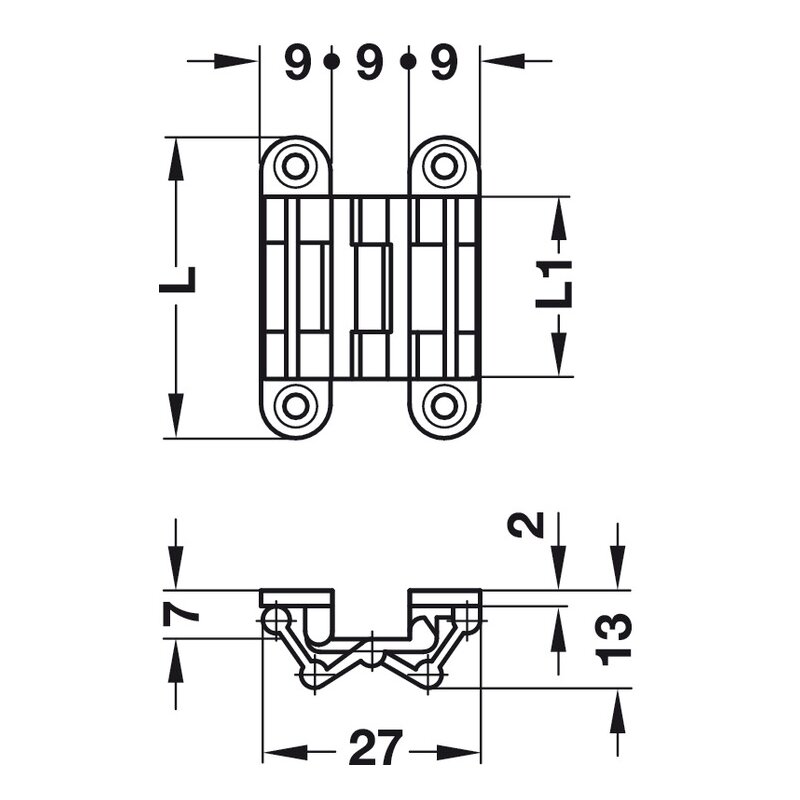 Häfele Sepa-Mini Scharnier 39mm Messing matt Anschlag